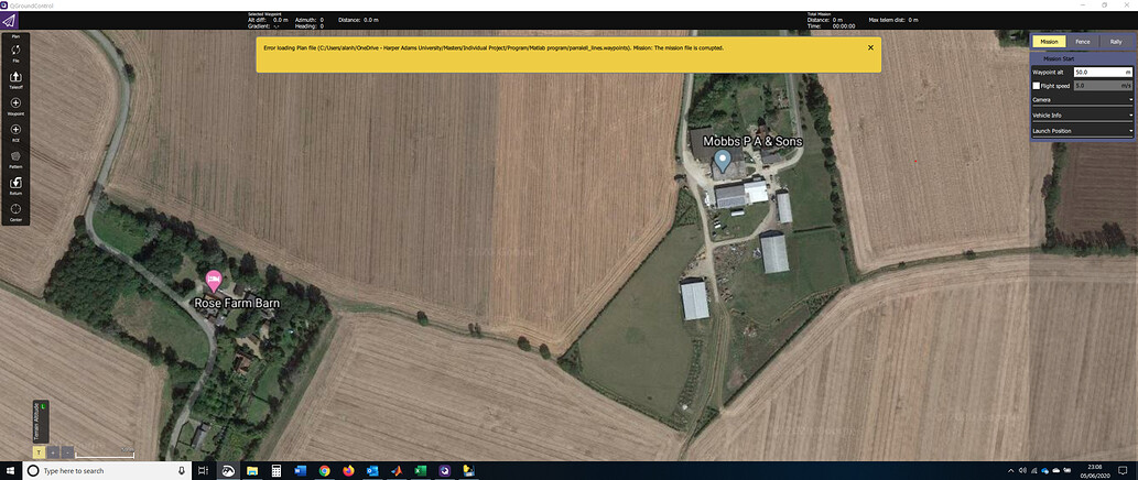 Uploading Waypoint files to QgroundControl - Using QGroundControl ...