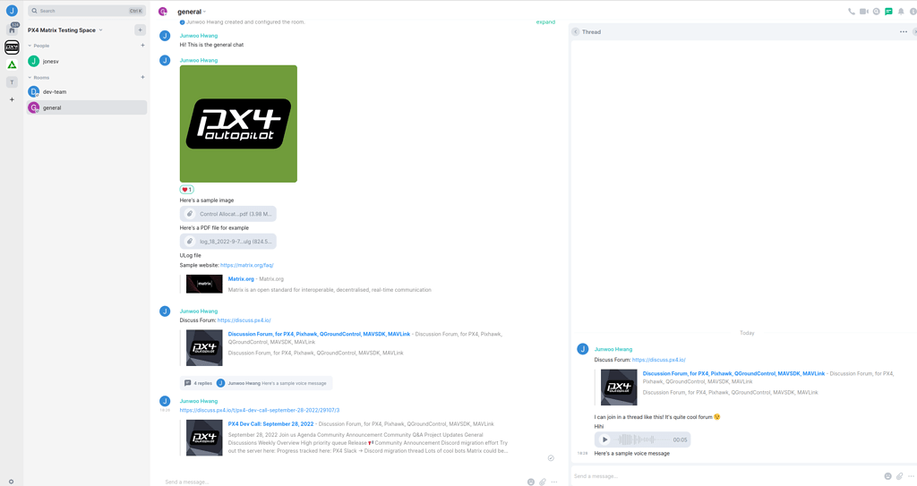 PX4 > Matrix migration thread - PX4 Autopilot - Discussion Forum for PX4, Pixhawk ...