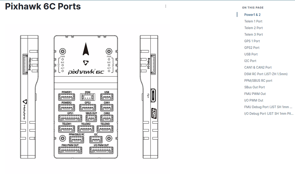 Holybro Pixhawk 6c Wiring Diagram, Pinouts - PX4 Autopilot - Discussion ...