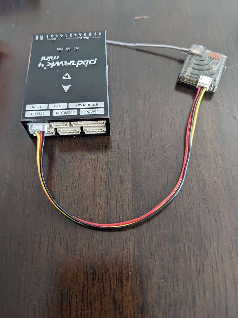 Receiver not connecting to or getting power from Pixhawk 4 mini ...