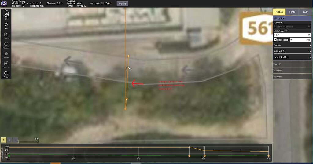 Change flight speed during mission in middle of the flight - Using ...