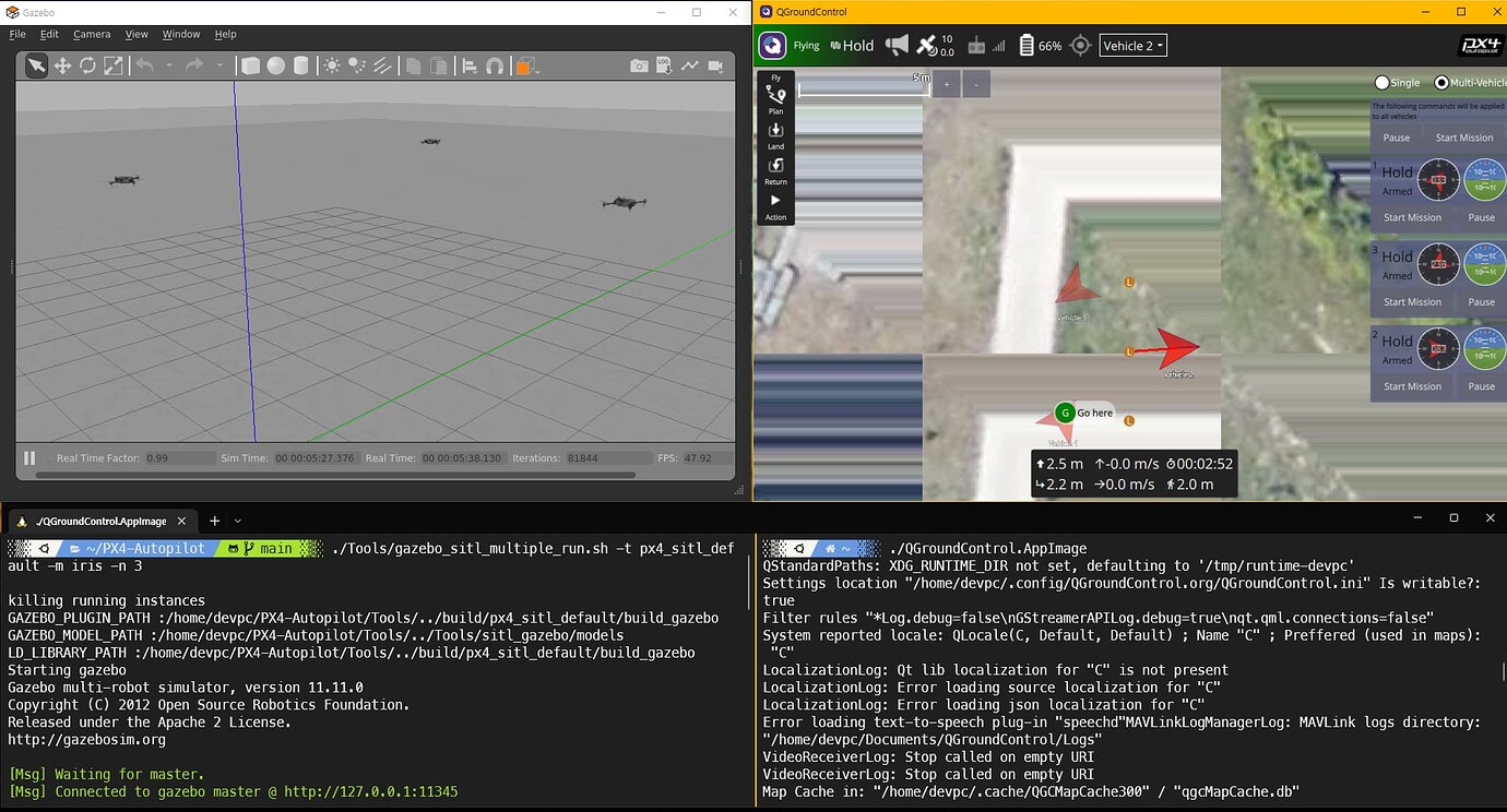 How to simulate multi-vehicle(PX4 on SITL within Gazebo) with QGC for ...