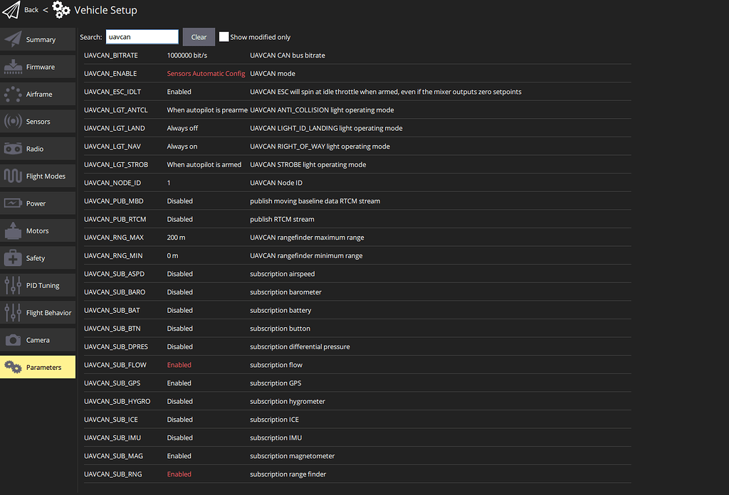 UAVCAN parameters missing - PX4 Autopilot - Discussion Forum for PX4, Pixhawk, QGroundControl ...