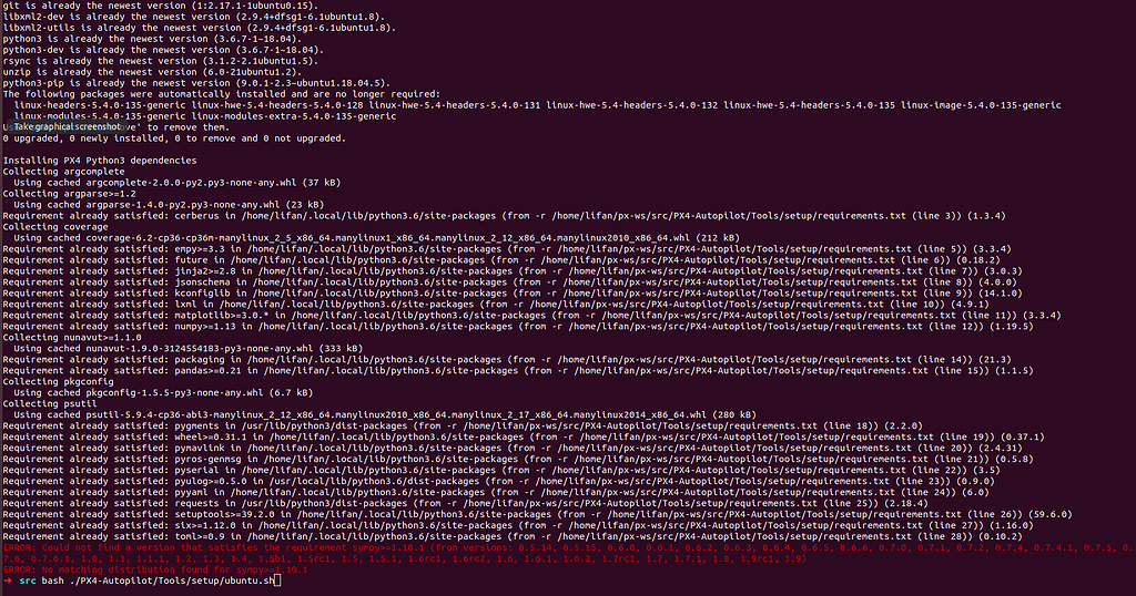 Could not find a version that satisfies the requirement sympy>=1.10.1 ...