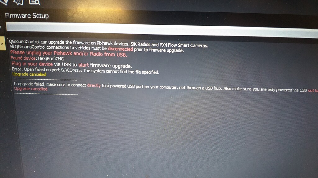 Cube Orange Issue With Qgc Qgroundcontrol Discussion Forum For Px4 Pixhawk Qgroundcontrol