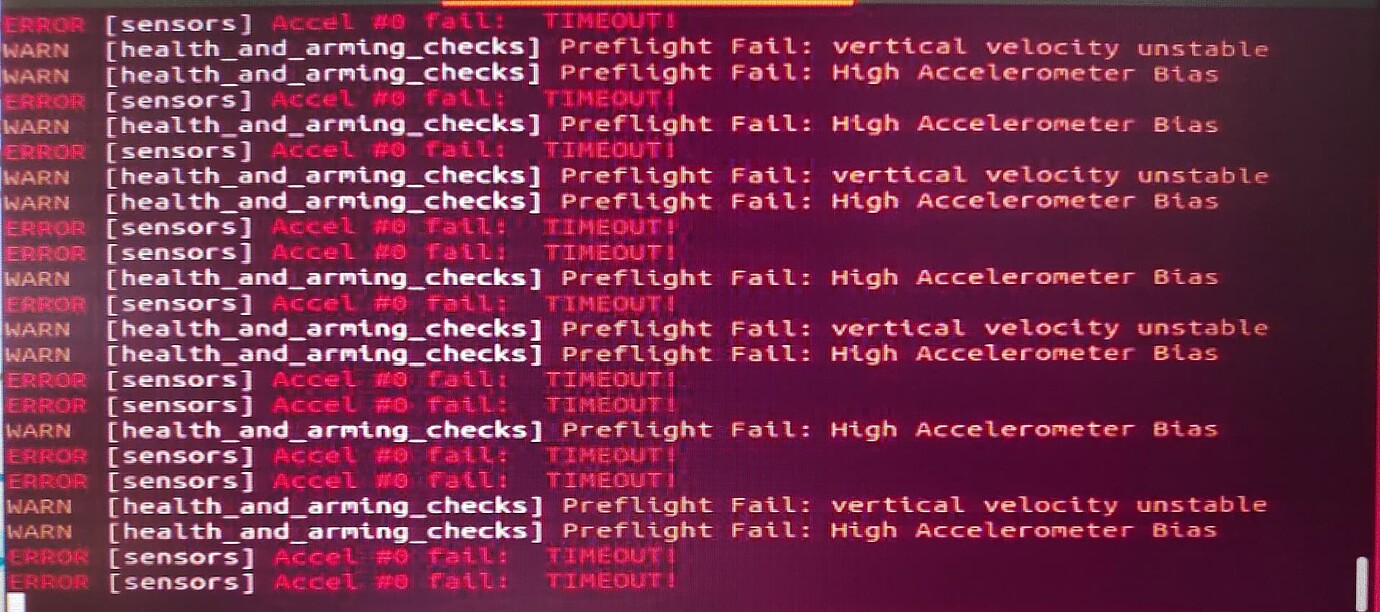 ERROR [sensors] Accel #0 Fail: TIMEOUT! - PX4 Autopilot - Discussion Forum for PX4, Pixhawk ...