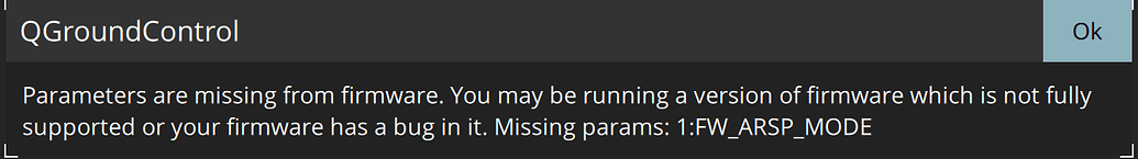Missing parameter: FW_ARSP_MODE and CBRK_AIRSPD_CHK for advance_plane - QGroundControl ...