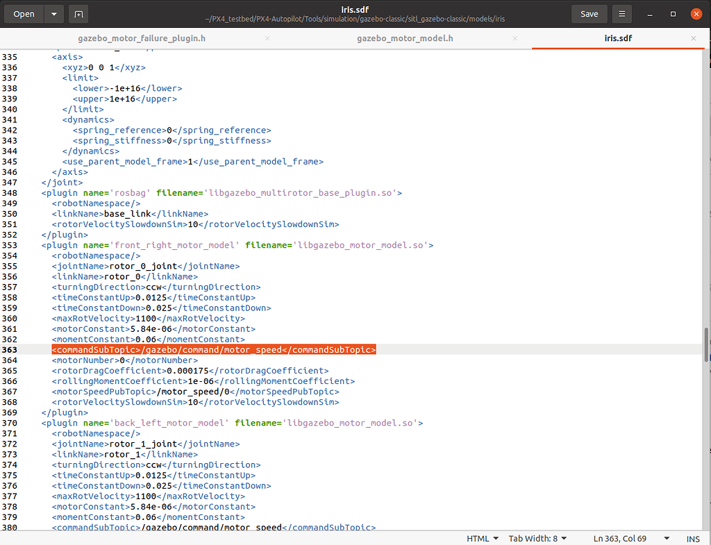 Motor speed control of the drone on gazebo (I'm using iris) - PX4 ...