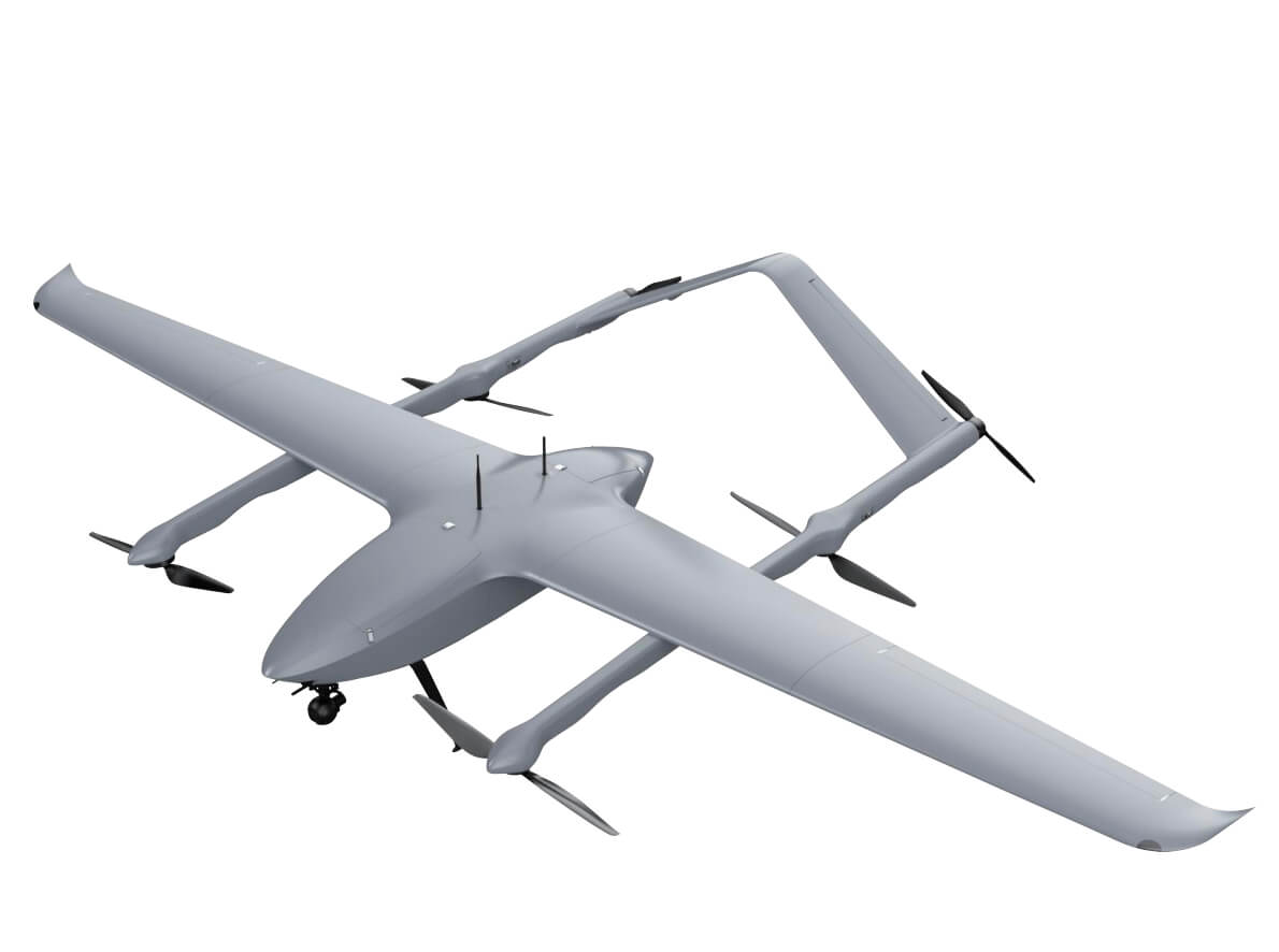 Hybrid-powered VTOL drone with 9 hours of flight time and 500 km of ...